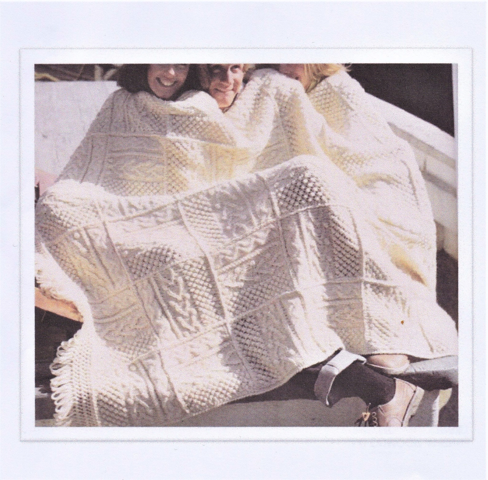Aran Knitted Blanket/throw Pattern 48 Squares Size 52x68 Inches Instant ...