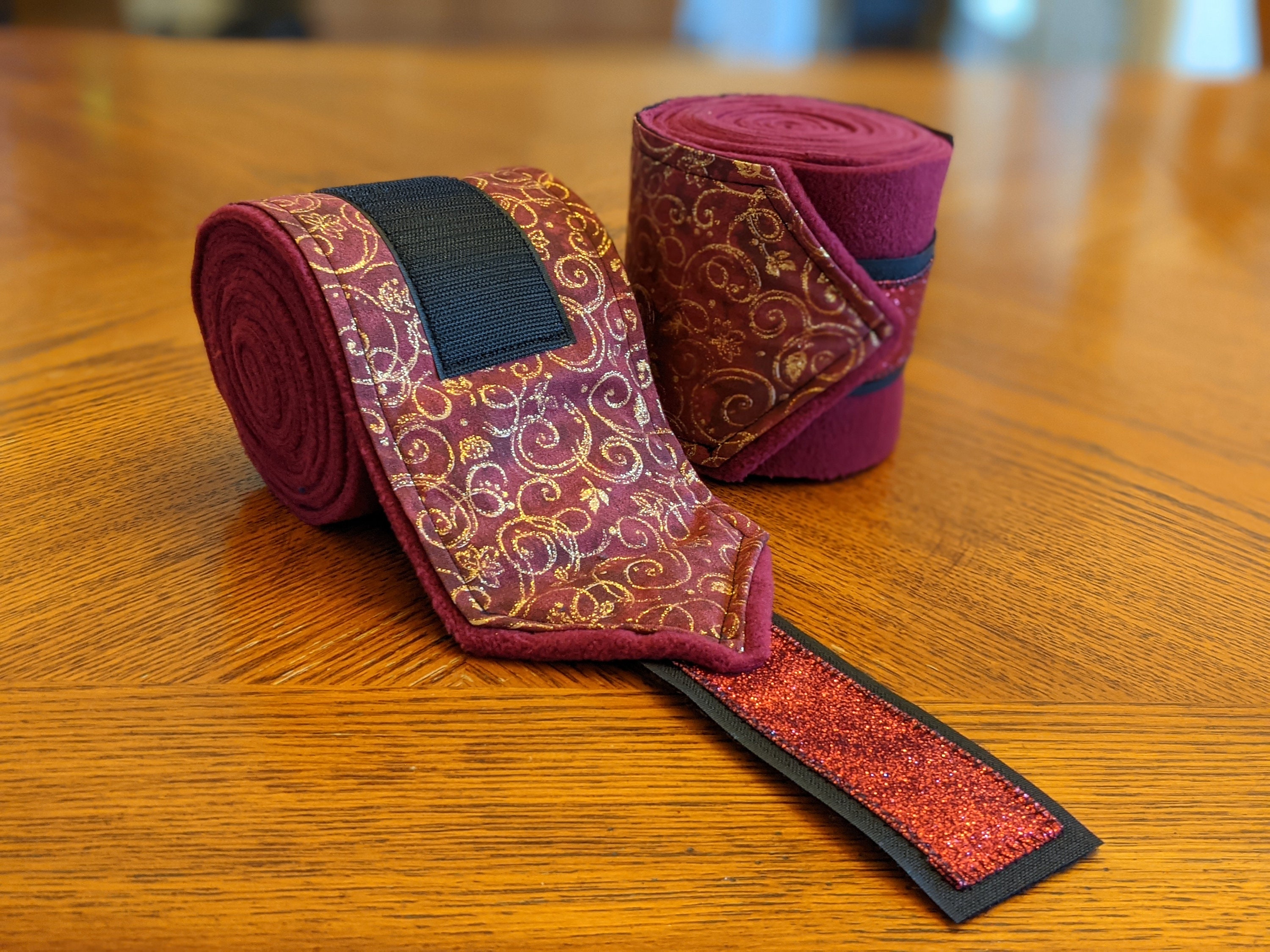 Burgundy and Gold Glitter Polo Wraps Great Polos for - Etsy