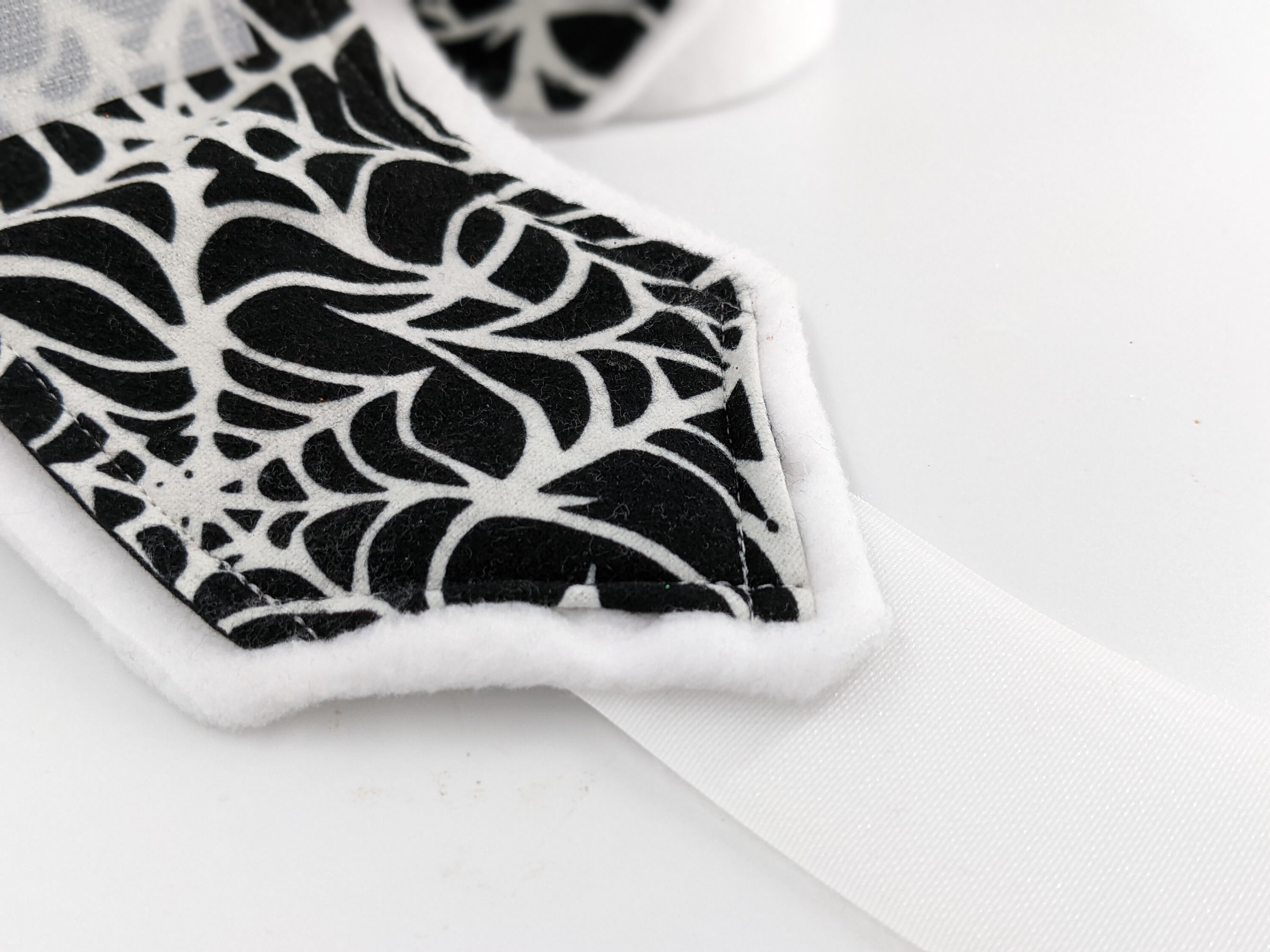 Polo Wraps Black and White Cobweb Flannel Over White Fleece - Etsy