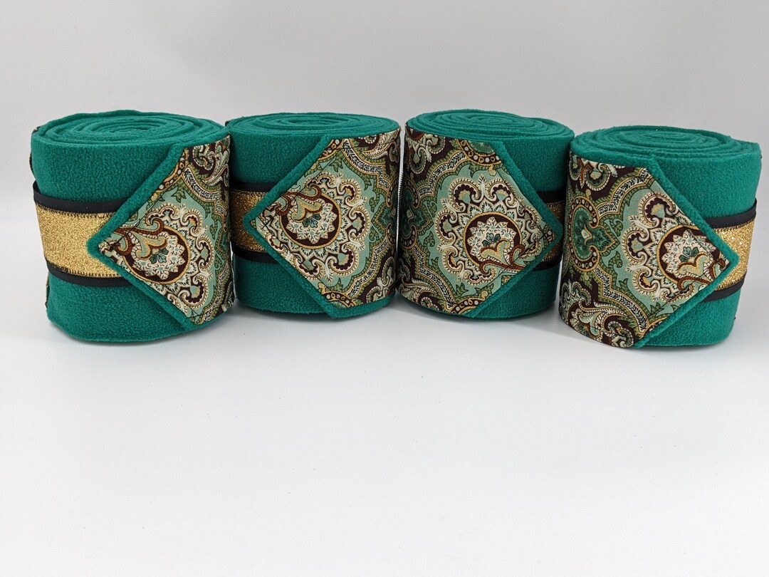 Polo Wraps, Fancy Paisley Green and Brown With Metallic Gold Fabric on ...