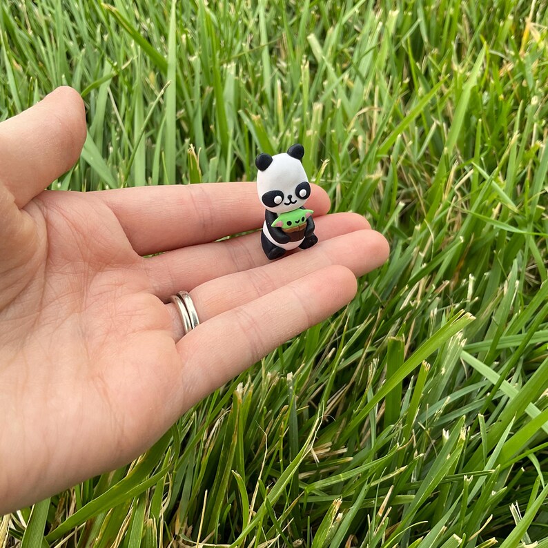 Handmade Polymer Clay Panda Sculpture: Pocket Figurine - Etsy