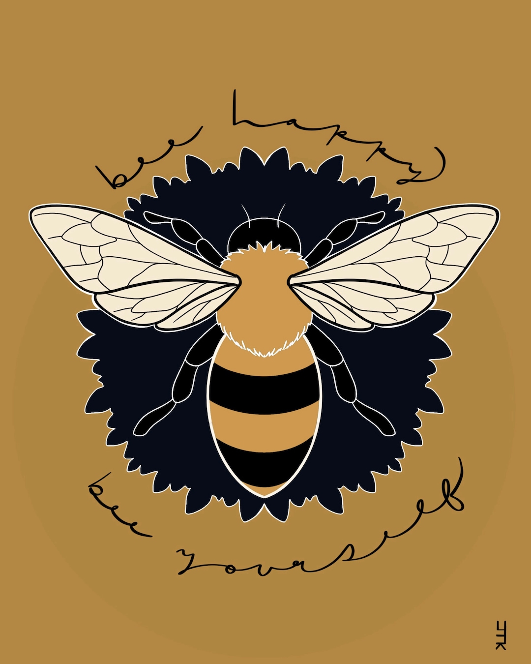 Honey Bee Art Print: Bee Happy Decor - Etsy