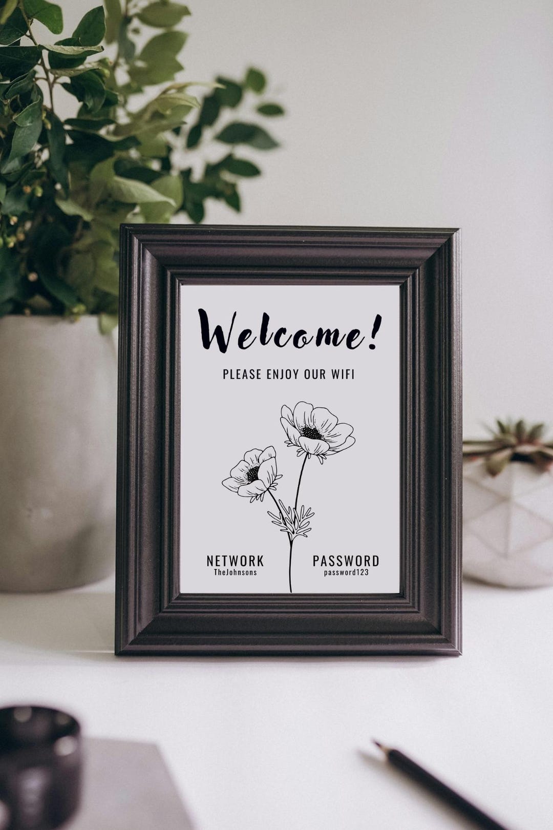 Guest Wifi Editable Printable, Home Decor Printable, Air Bnb Printable ...