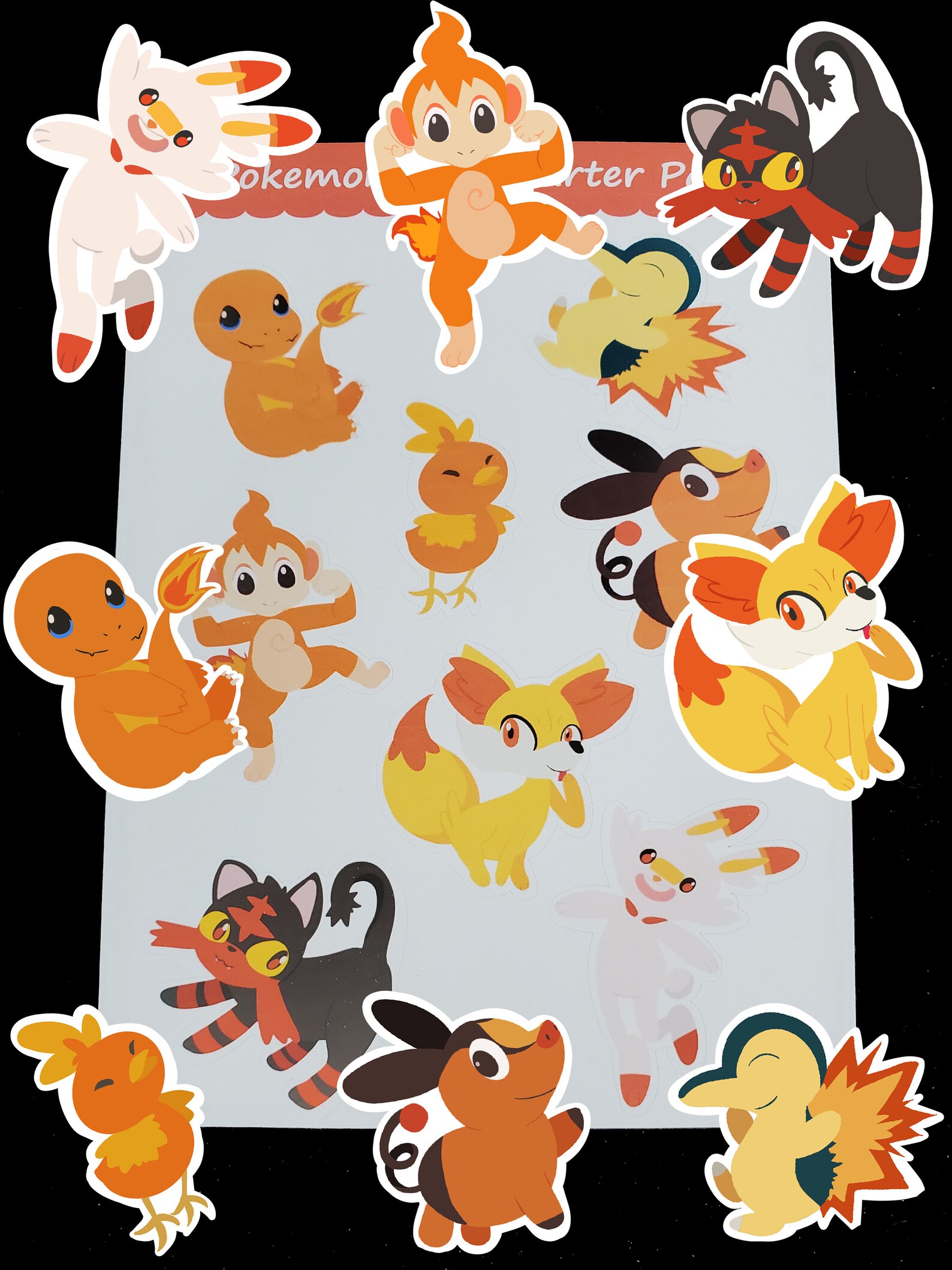 Pokemon Starter Sticker Pack - Etsy
