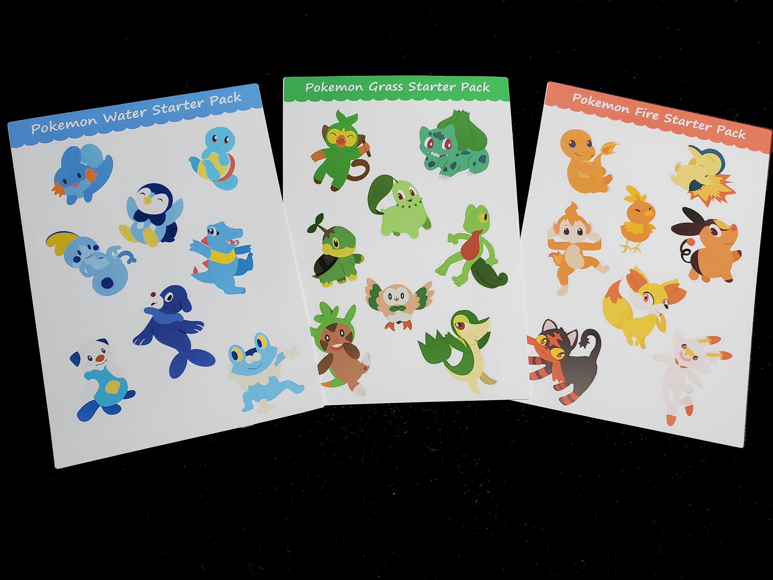Pokemon Starter Sticker Pack - Etsy