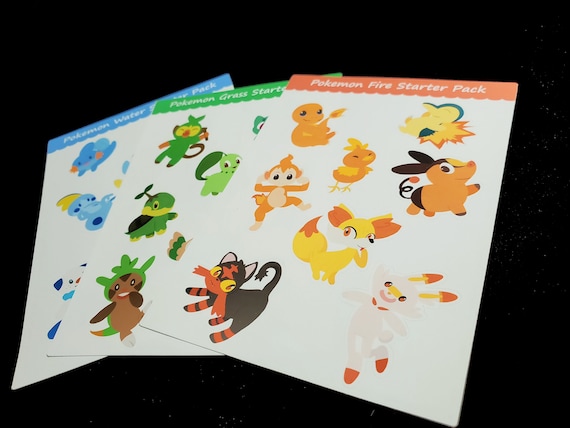 Pokemon Starter Sticker Pack - Etsy