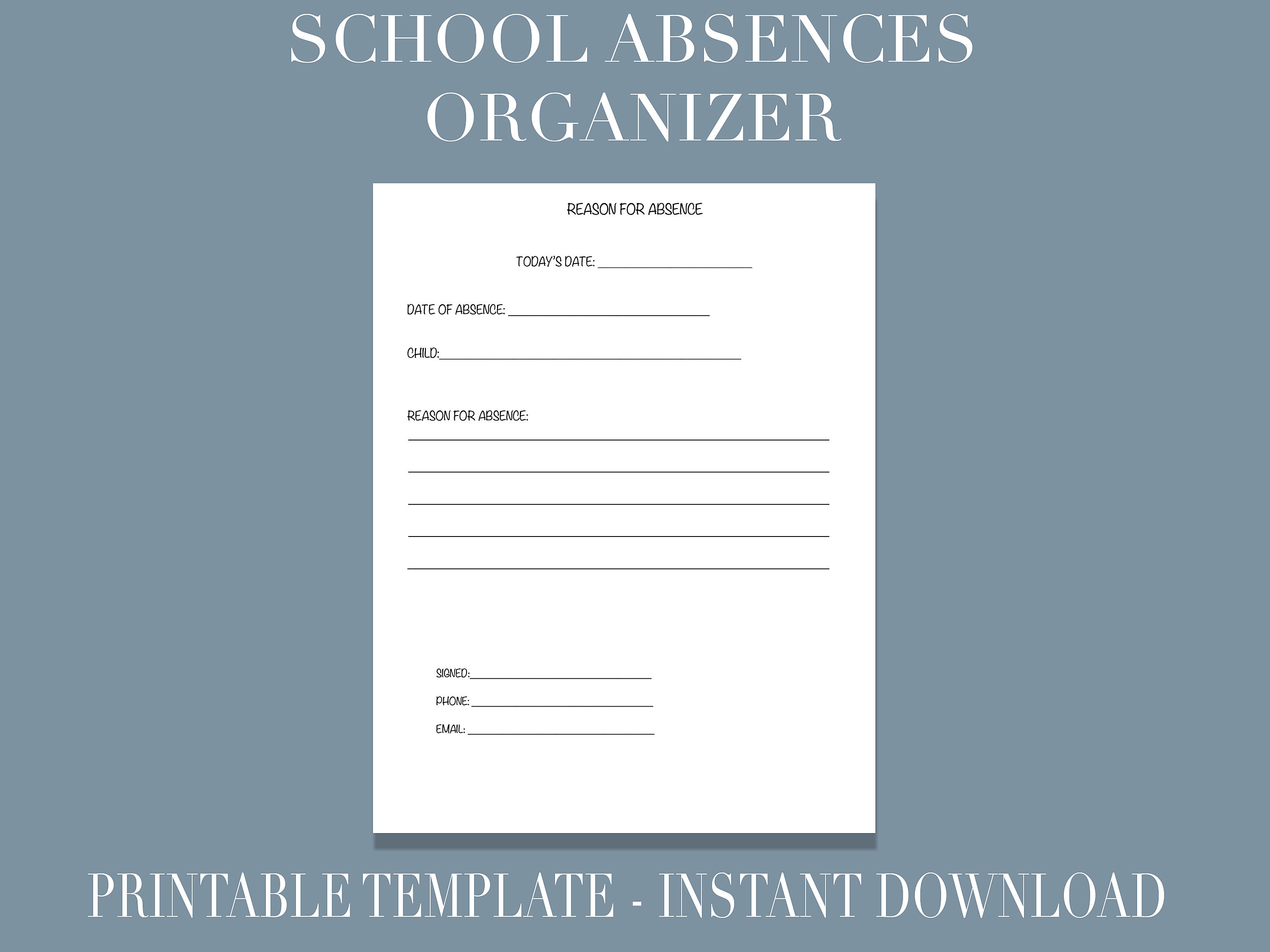 Student Planner Printable-absences Tracker-student Organizer- Student ...
