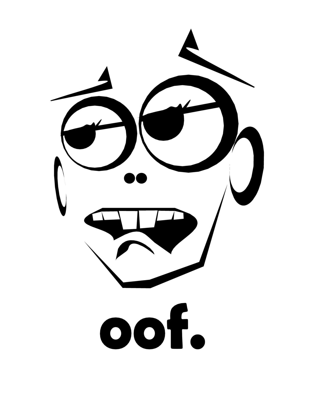 Oof, Cute, Clip Art, Smiley Face, Digital, Download, 8.5/11, 300ppi ...