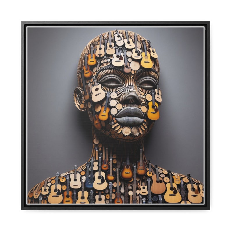 Guitar Figure Carving Gallery Canvas Wraps, Square Frame - Etsy