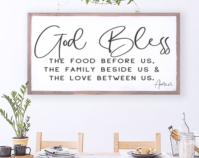 Bless the Food Before Us Wood Sign | God Bless the Food Before Us ...