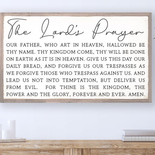 The Lord's Prayer Sign Our Father Sign Scripture Sign - Etsy