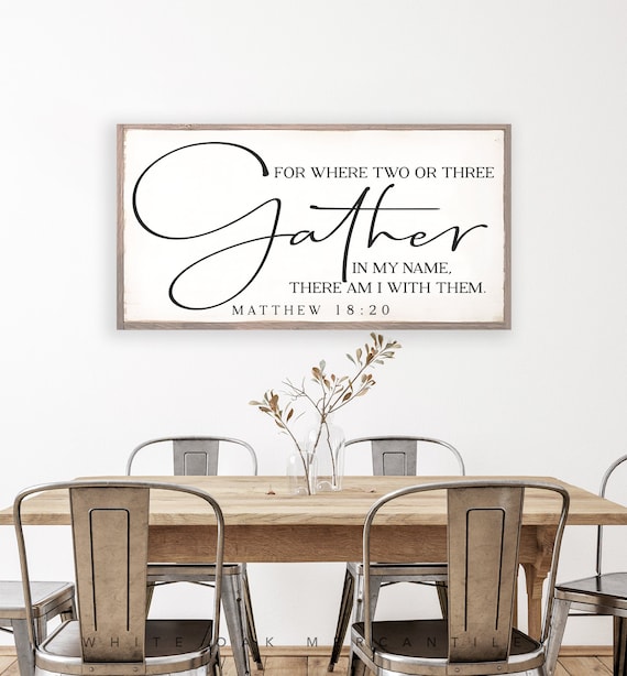 Home & Living Wall Décor Scripture Wall Art For Where Two Or Three ...