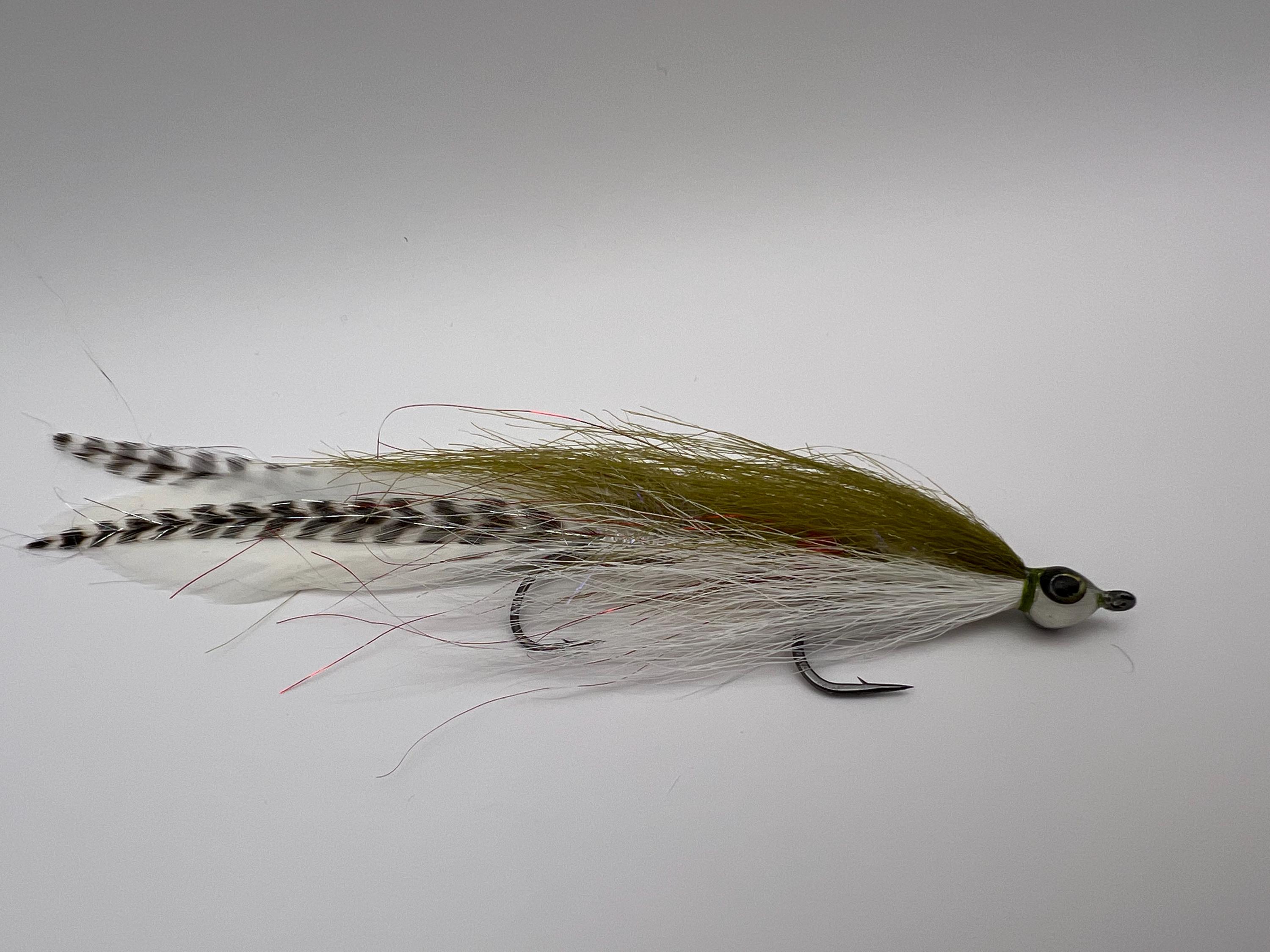 Streamer: Articulated Double Deceiver Olive Over White - Etsy