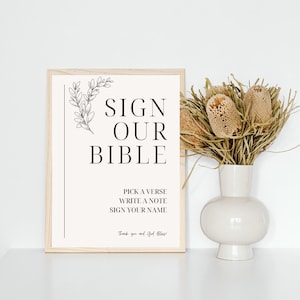 Sign Our Bible, Wedding Signs, Wedding Decor Sign, Wedding Printables ...