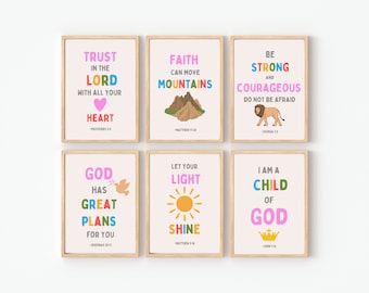 Kids Bible Verse, Wall Art, Scripture Posters, Homeschool, Church ...