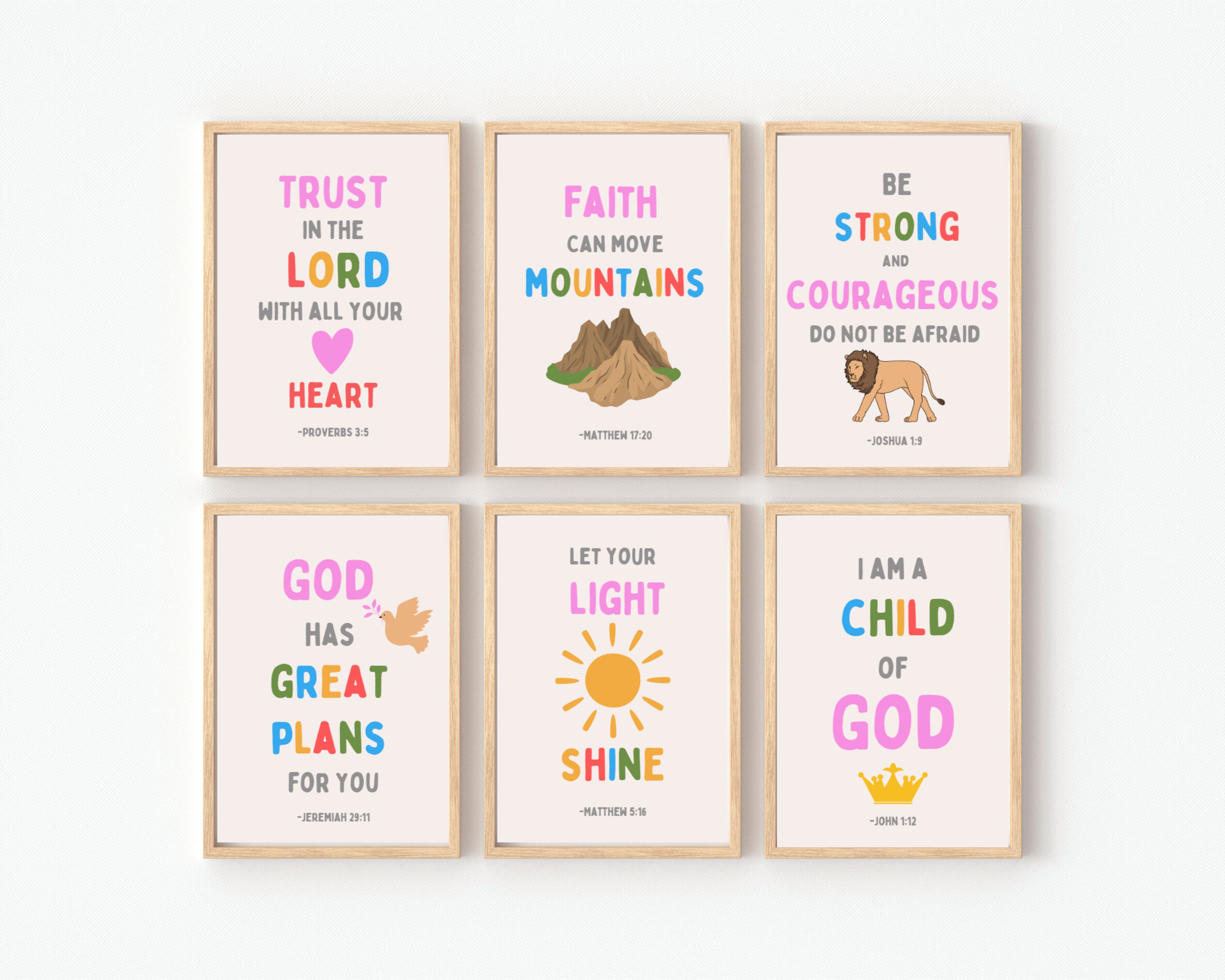 Kids Bible Verse, Wall Art, Scripture Posters, Homeschool, Church ...