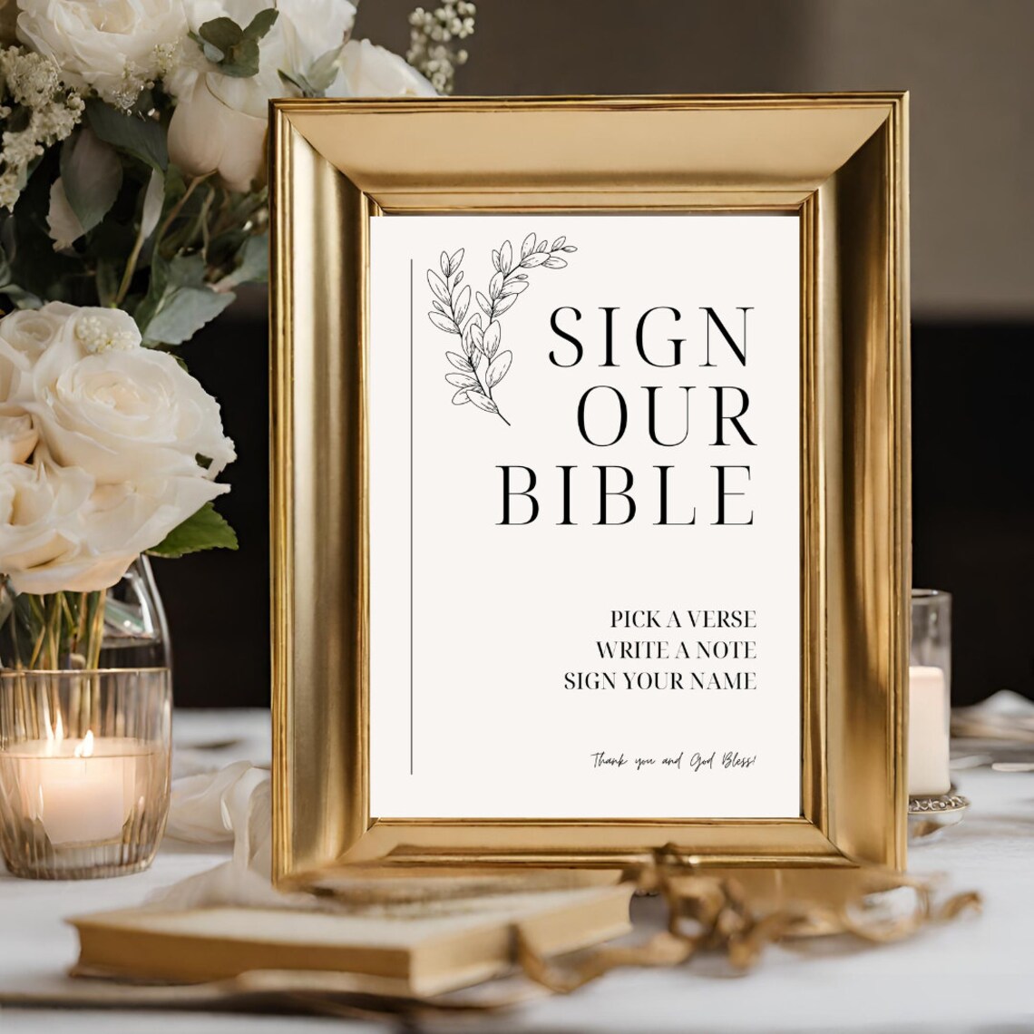 Sign Our Bible, Wedding Signs, Wedding Decor Sign, Wedding Printables ...