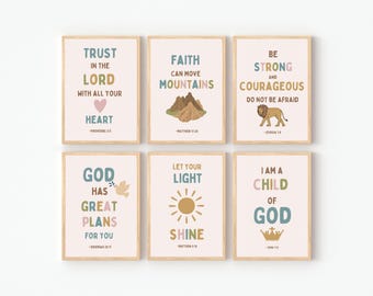 Kids Bible Verse, Wall Art, Scripture Posters, Homeschool, Church ...