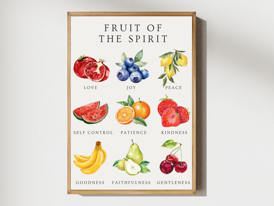 Fruit of the Spirit Scripture Poster Church Sunday School Kids Decor ...