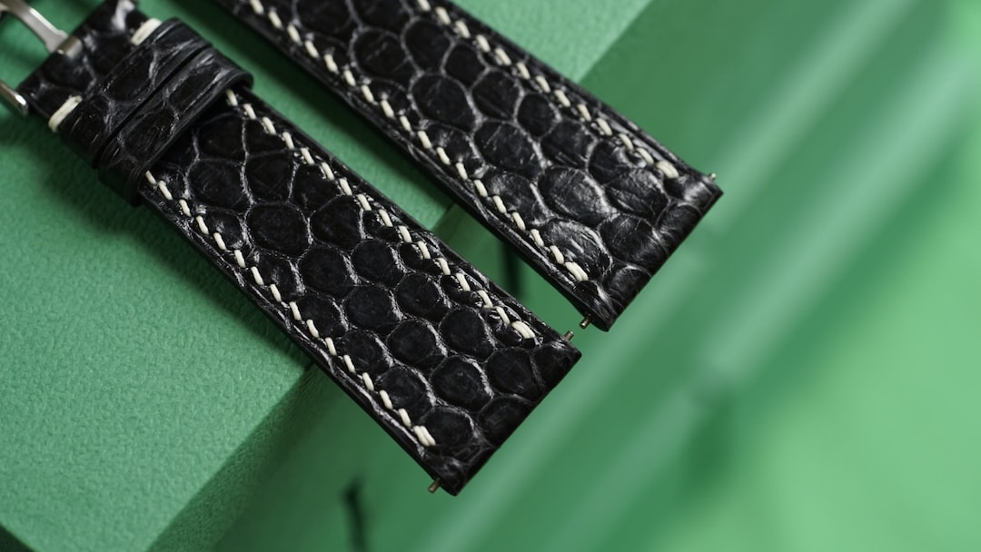 Sea Snake Black Leather Watch Strap 24mm 23mm 22mm 21mm 20mm 19mm 18mm ...