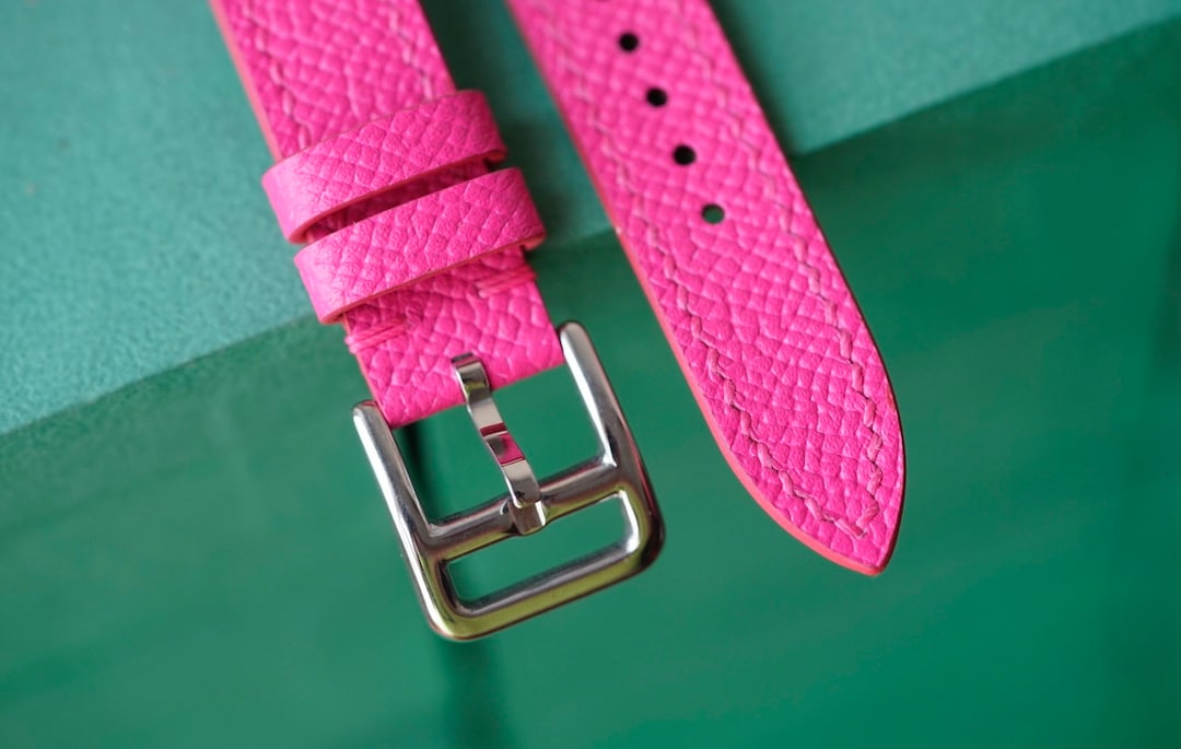 Genuine Epsom Leather Hot Pink Watch Strap 24mm 23mm 22mm 21mm 20mm ...