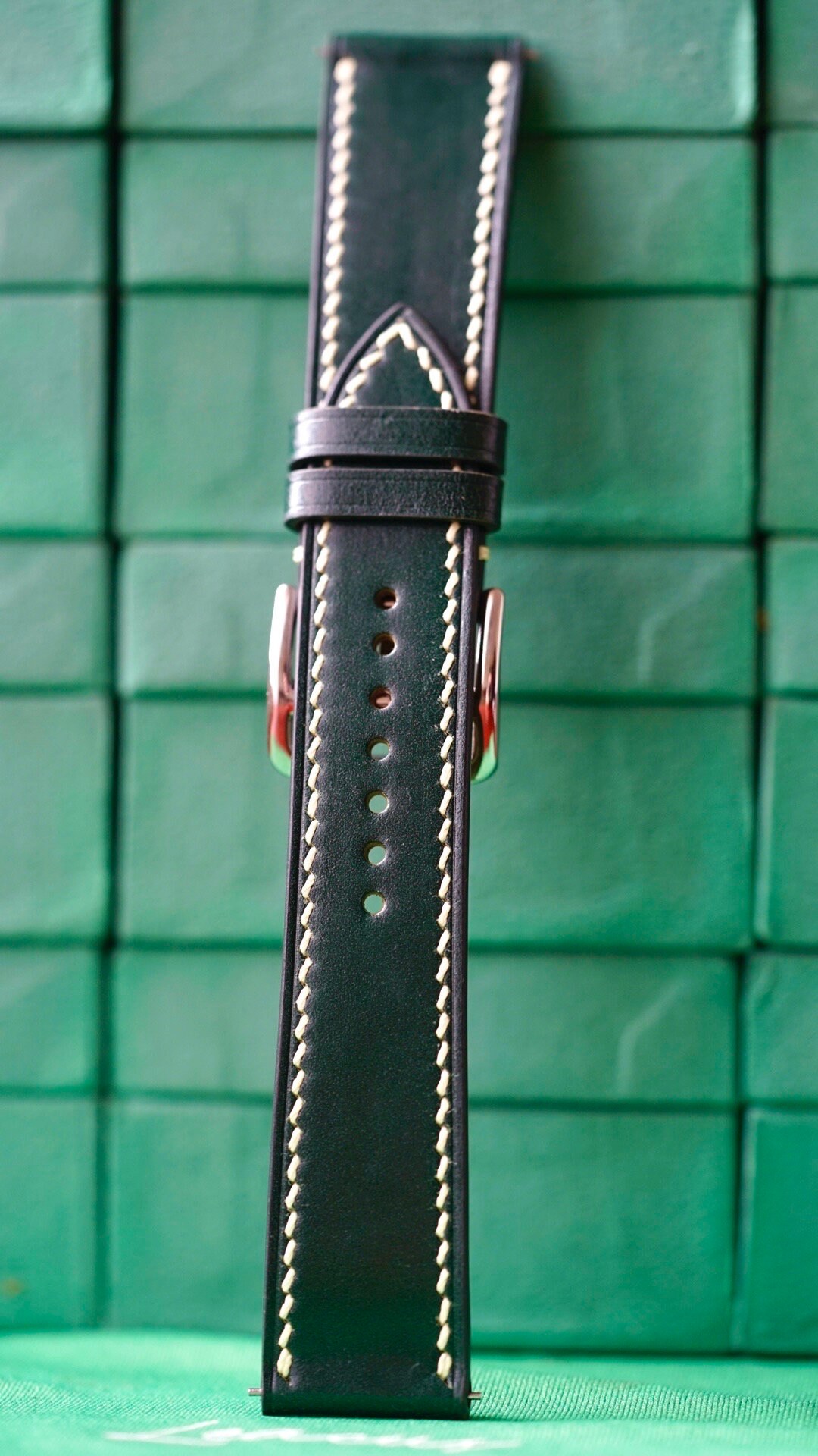 Shell Cordovan Green Leather Watch Strap 24mm 23mm 22mm 21mm 20mm 19mm ...