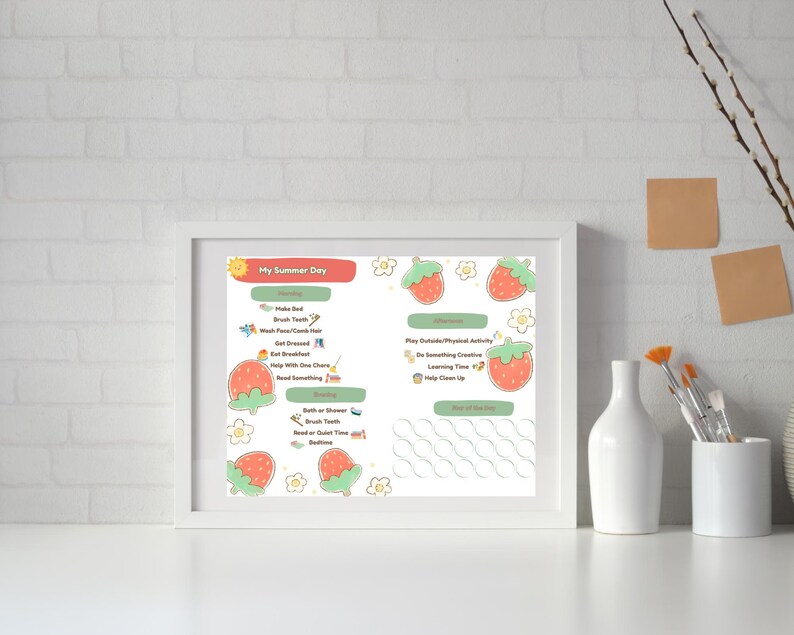 Summer Routine Chart for Kids - Printable Morning, Afternoon, and ...