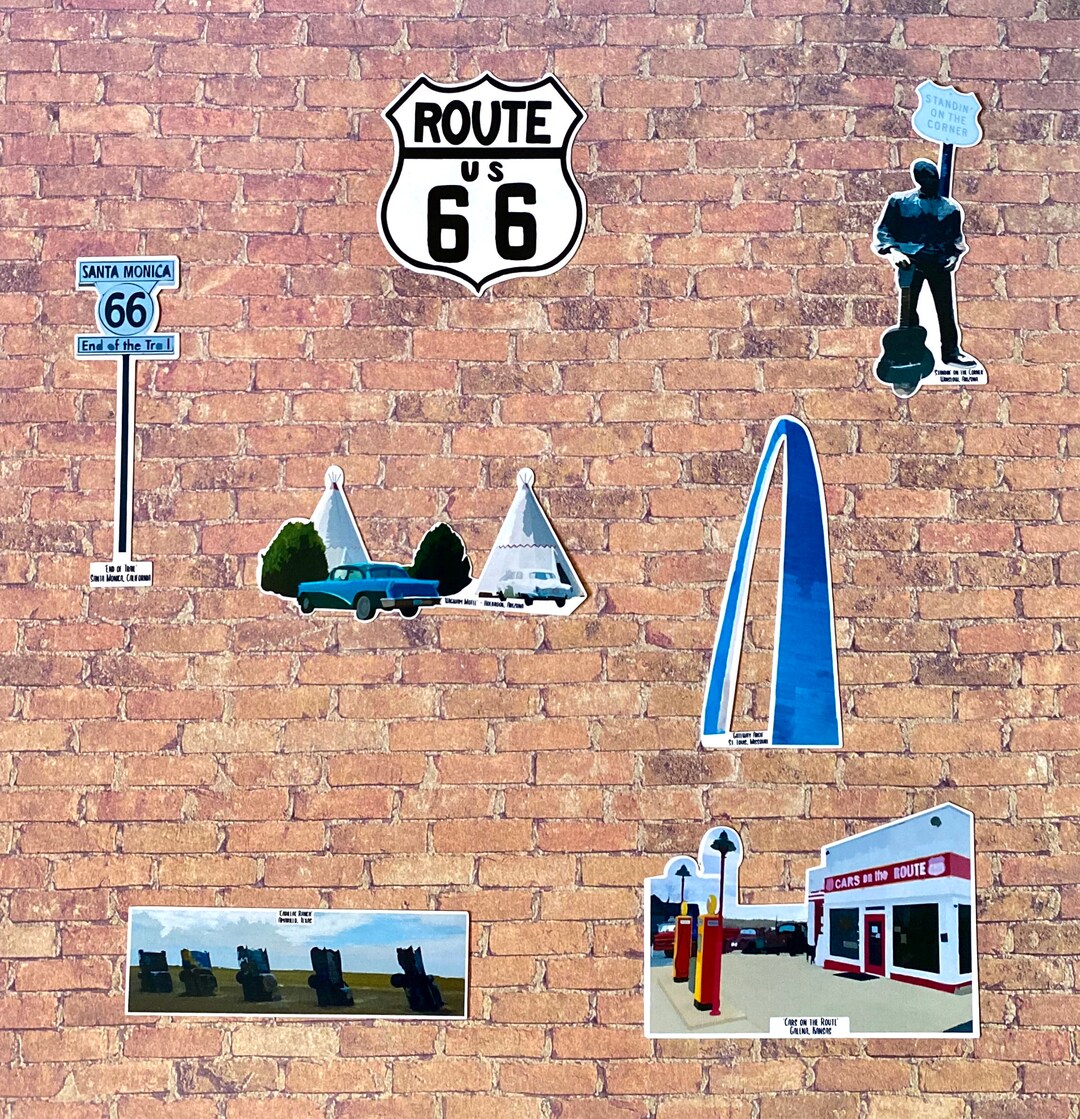 Route 66 Sticker Pack| Glossy Stickers | Laptop Stickers | Fun | Travel ...