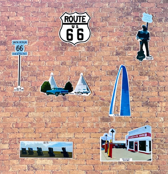 Route 66 Sticker Pack Glossy Stickers Laptop Stickers Fun | Etsy