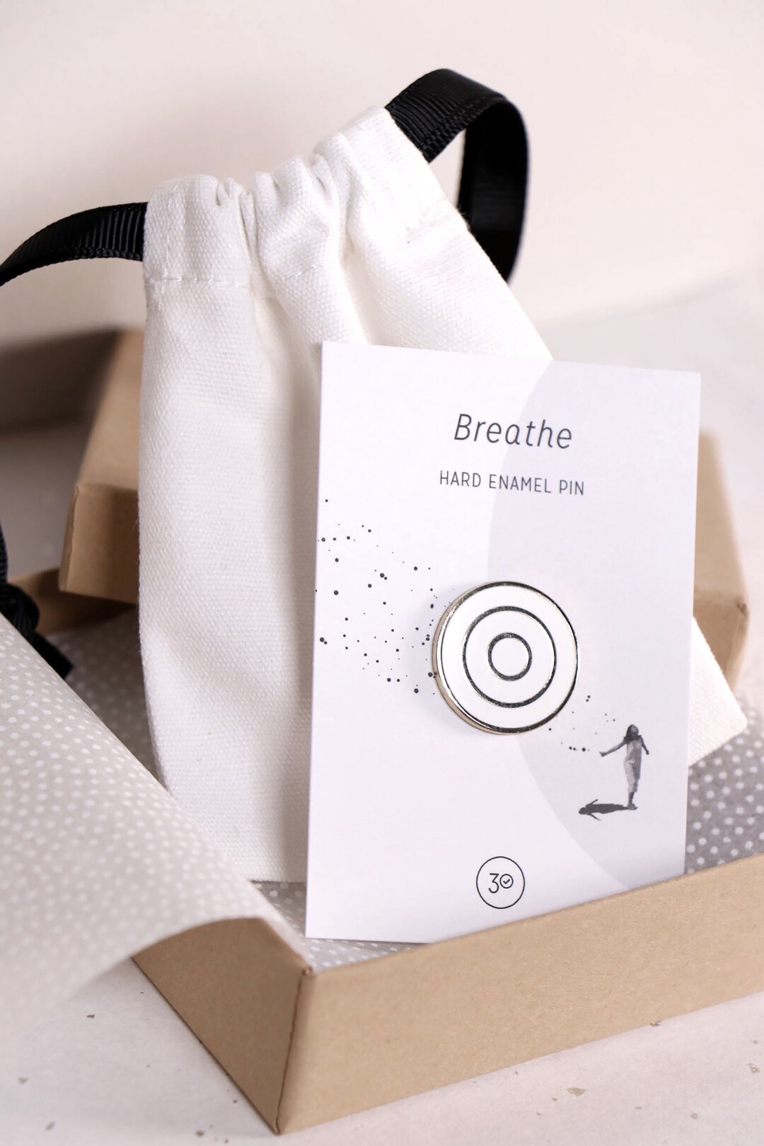 Breathe Enamel Pin: Golden Mindfulness Gift - Etsy
