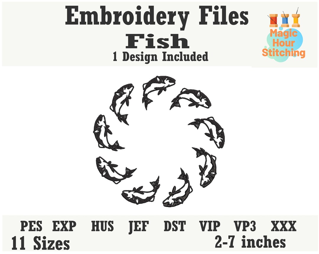 Fish Machine Embroidery Design,walleye Embroidery Design,filled Stitch ...