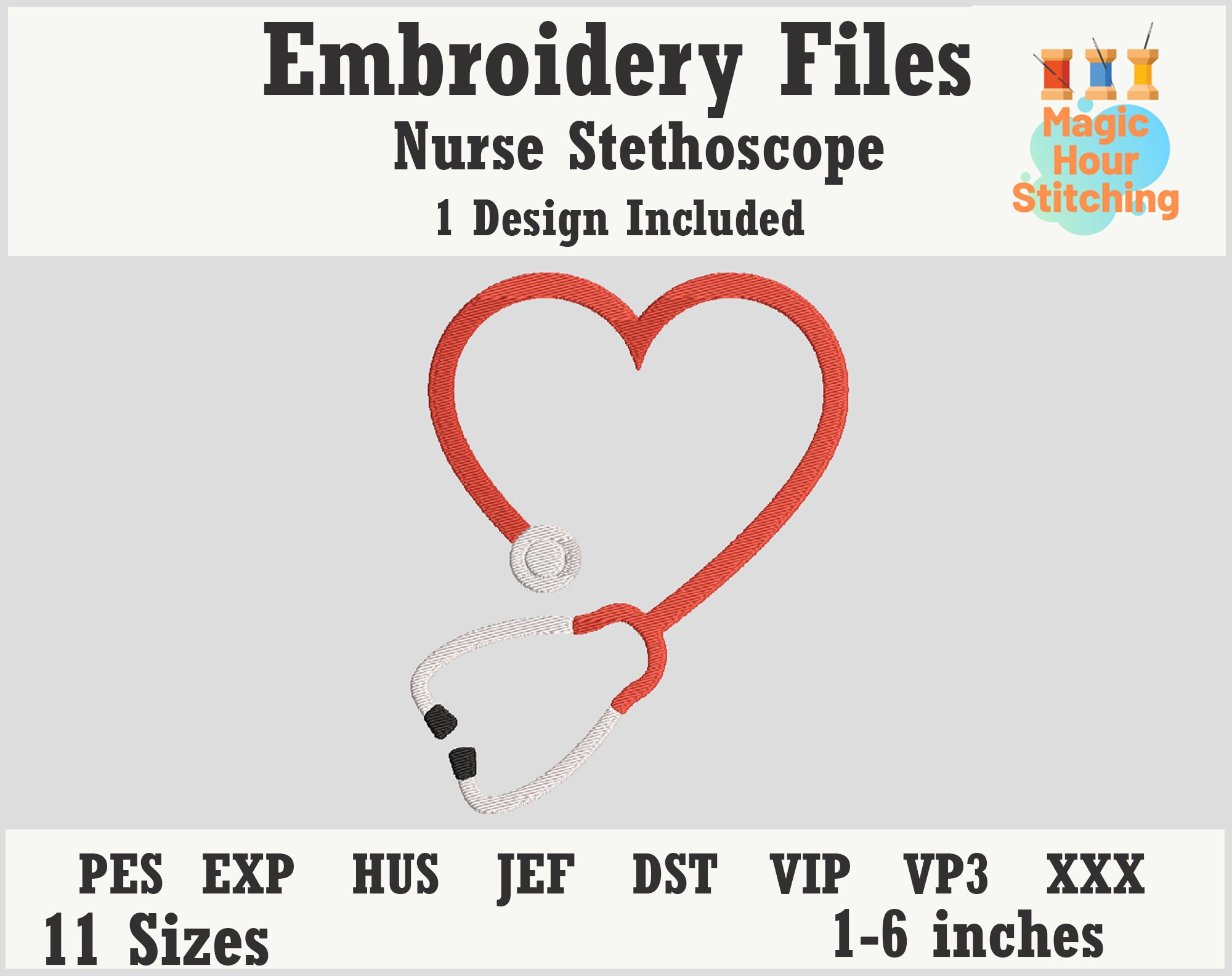 Nurse Stethoscope Embroidery File,heart Stethoscope Embroidery Doctor ...