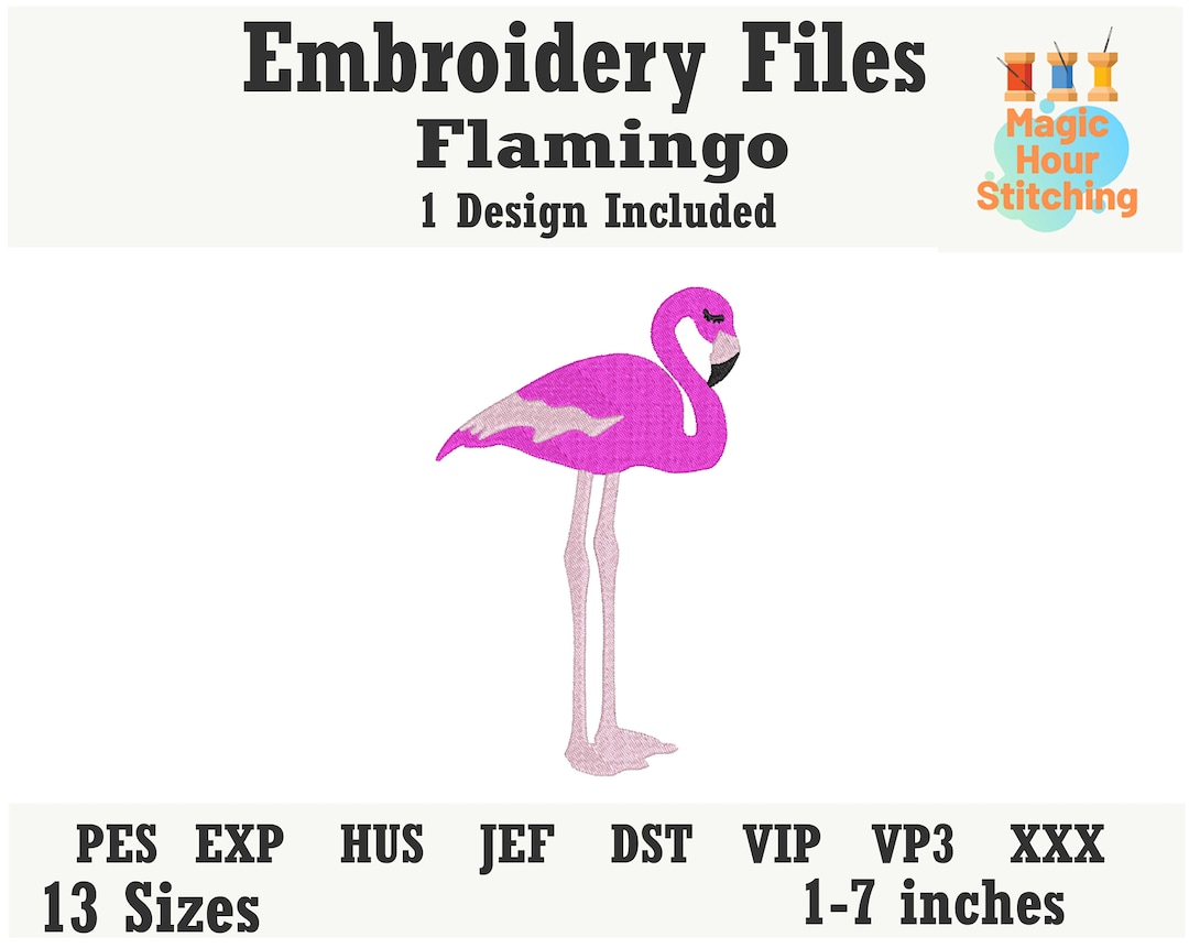 Flamingo Machine Embroidery Design,mini Flamingo Embrodery Files,bird ...