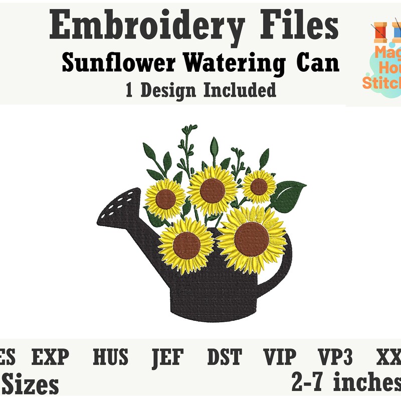 Sunflower Embroidery - Etsy