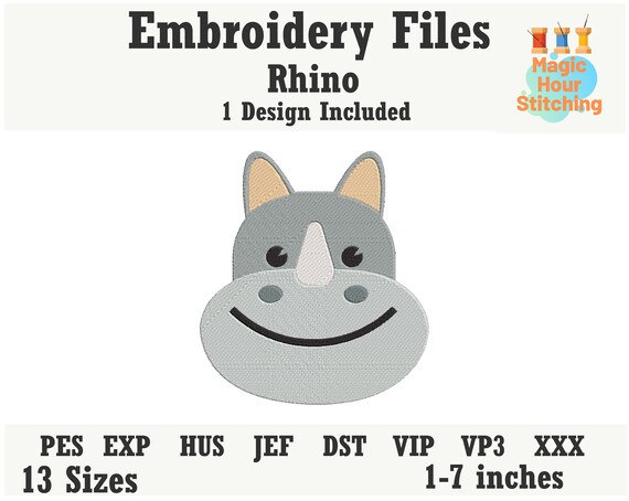Craft Supplies & Tools Sewing Baby Rhino Machine Embroidery Design ...