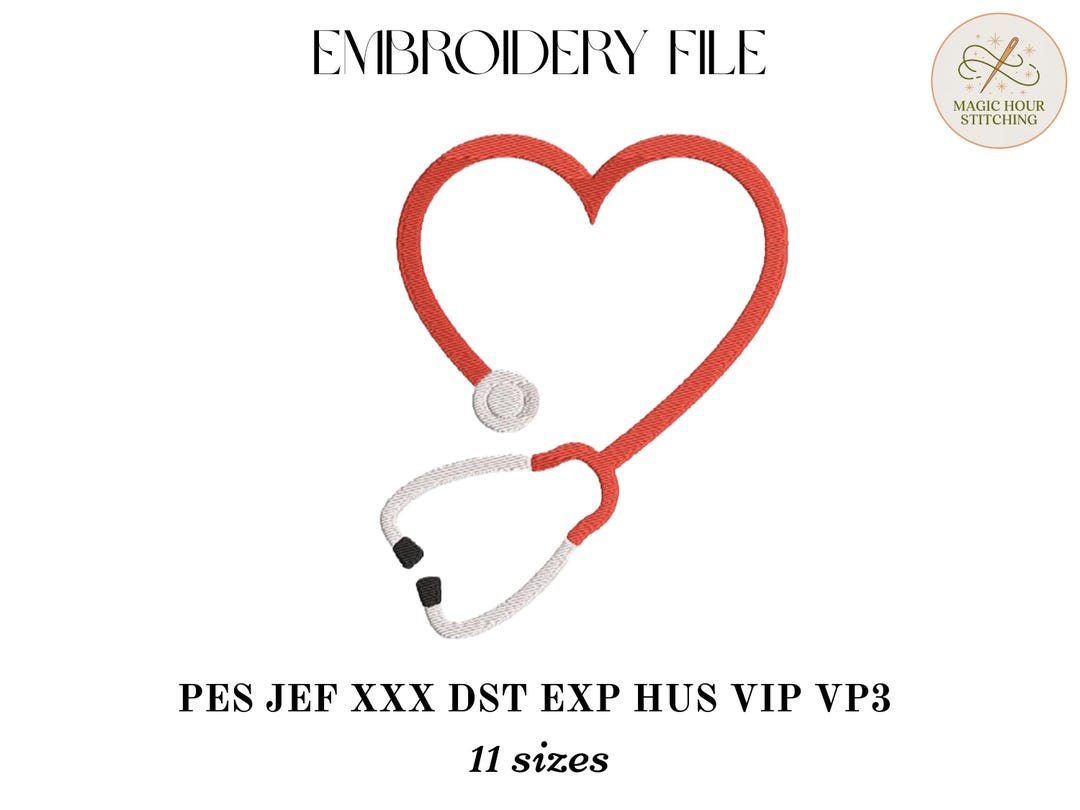 Nurse Heart Stethoscope Monogram Embroidery Design,rn Gift Idea, Doctor ...