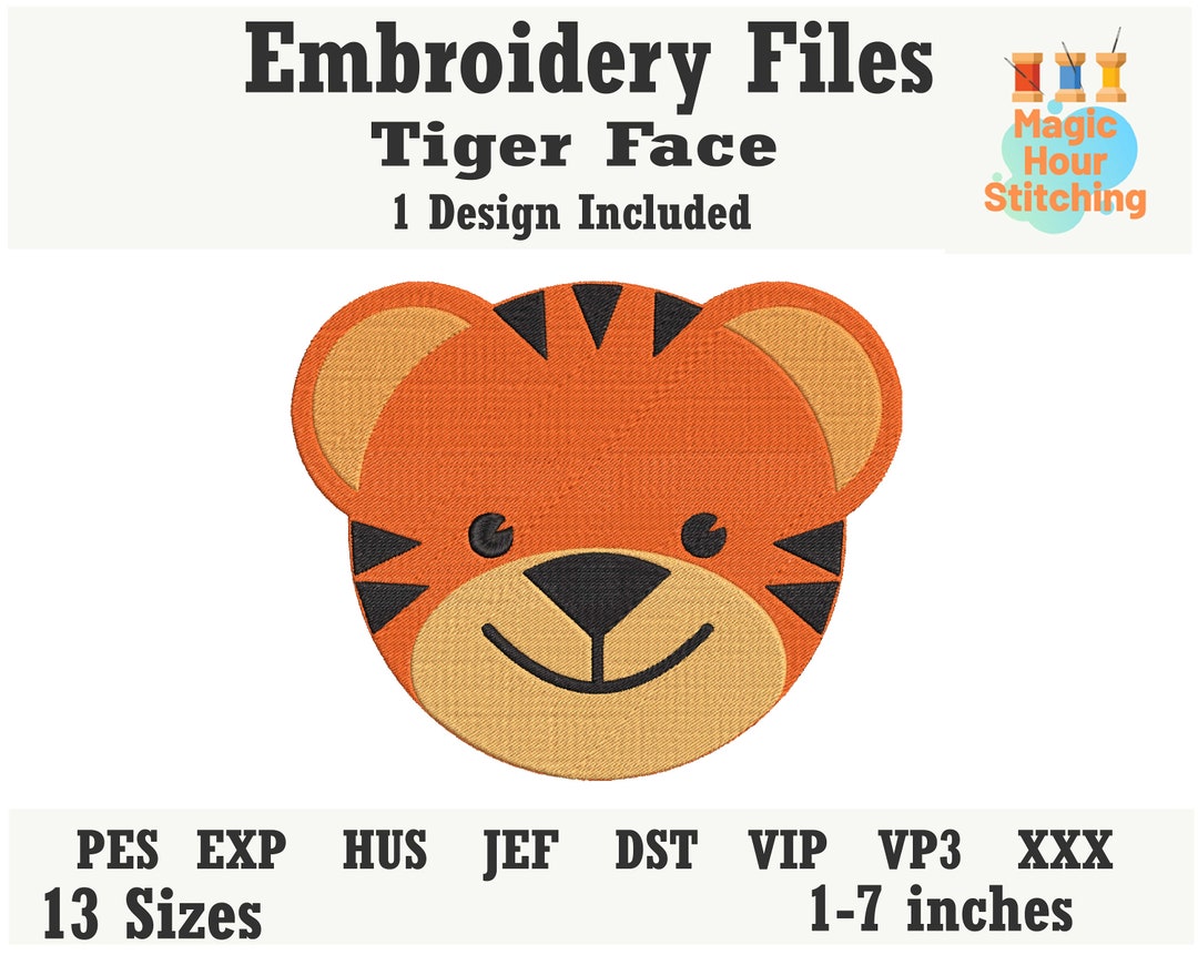 Baby Tiger Face Machine Embroidery Design,tiger Embroidery Files,baby ...