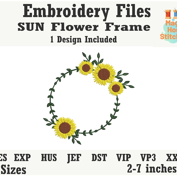 Sunflower Embroidery - Etsy