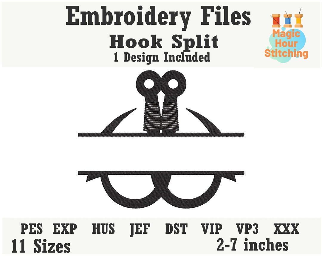 Split Fishing Hook Monogram Frame Machine Embroidery Design,fishing ...