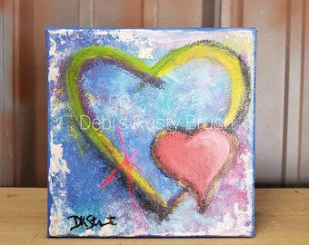 6x6 Heart Art - Etsy