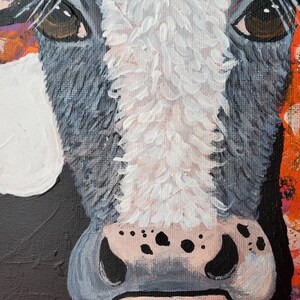 Meet Cletis the Cow, 9x12 Original Art, Acrylic, Framed, Wrapped Canvas ...