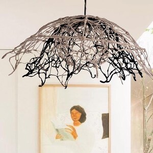 Handcrafted Wool-covered Chandelier | Nordic Rustic Boho Light | Modern ...