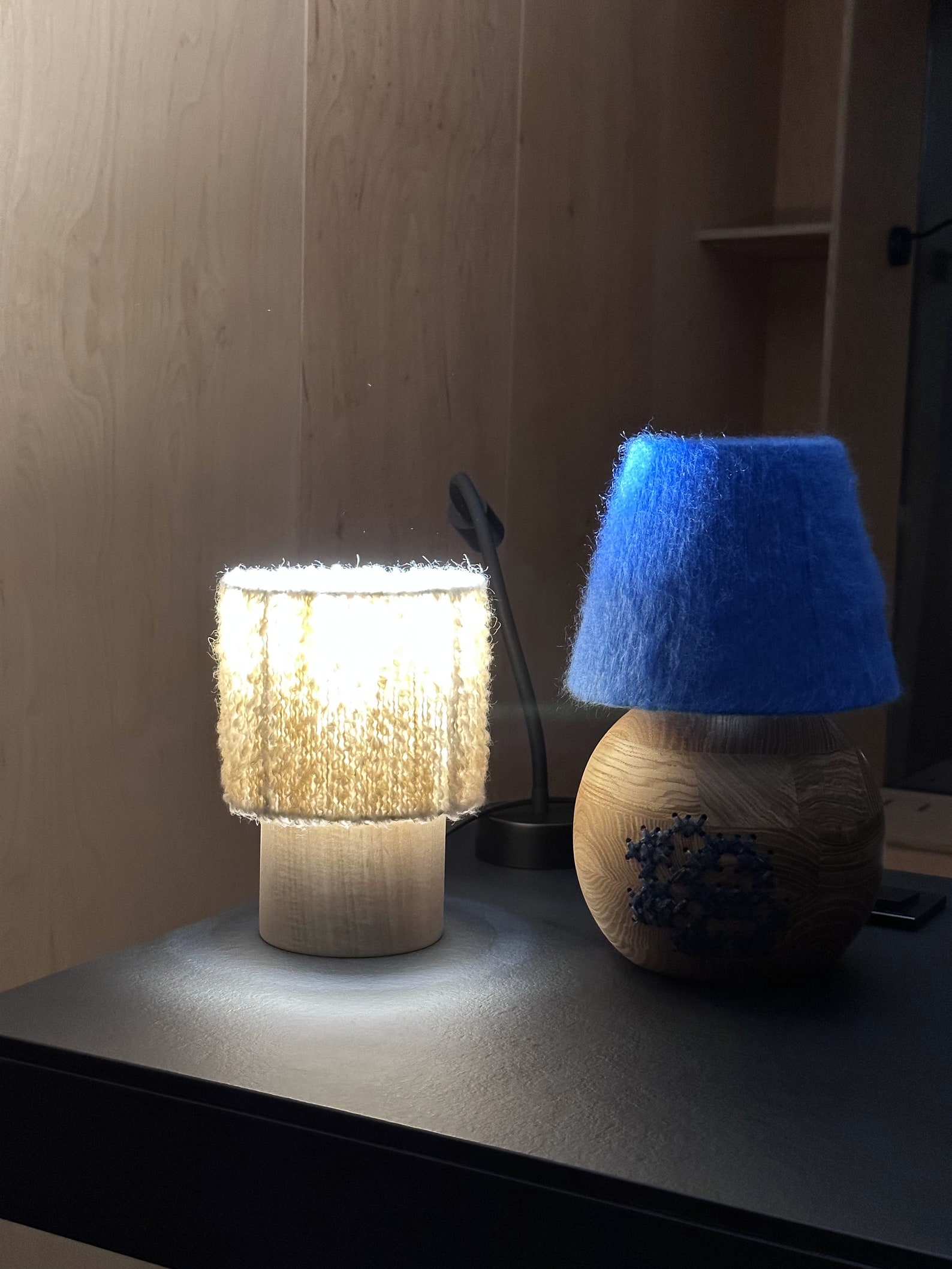 Handmade Small Wood Table Lamp, Bedside Lamp for Living Room, Modern ...