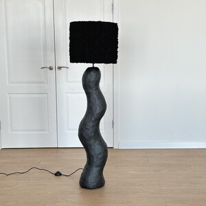 Sculptural Wave Floor Lamp | Shadow Fringe & Shadow Wool Shades ...