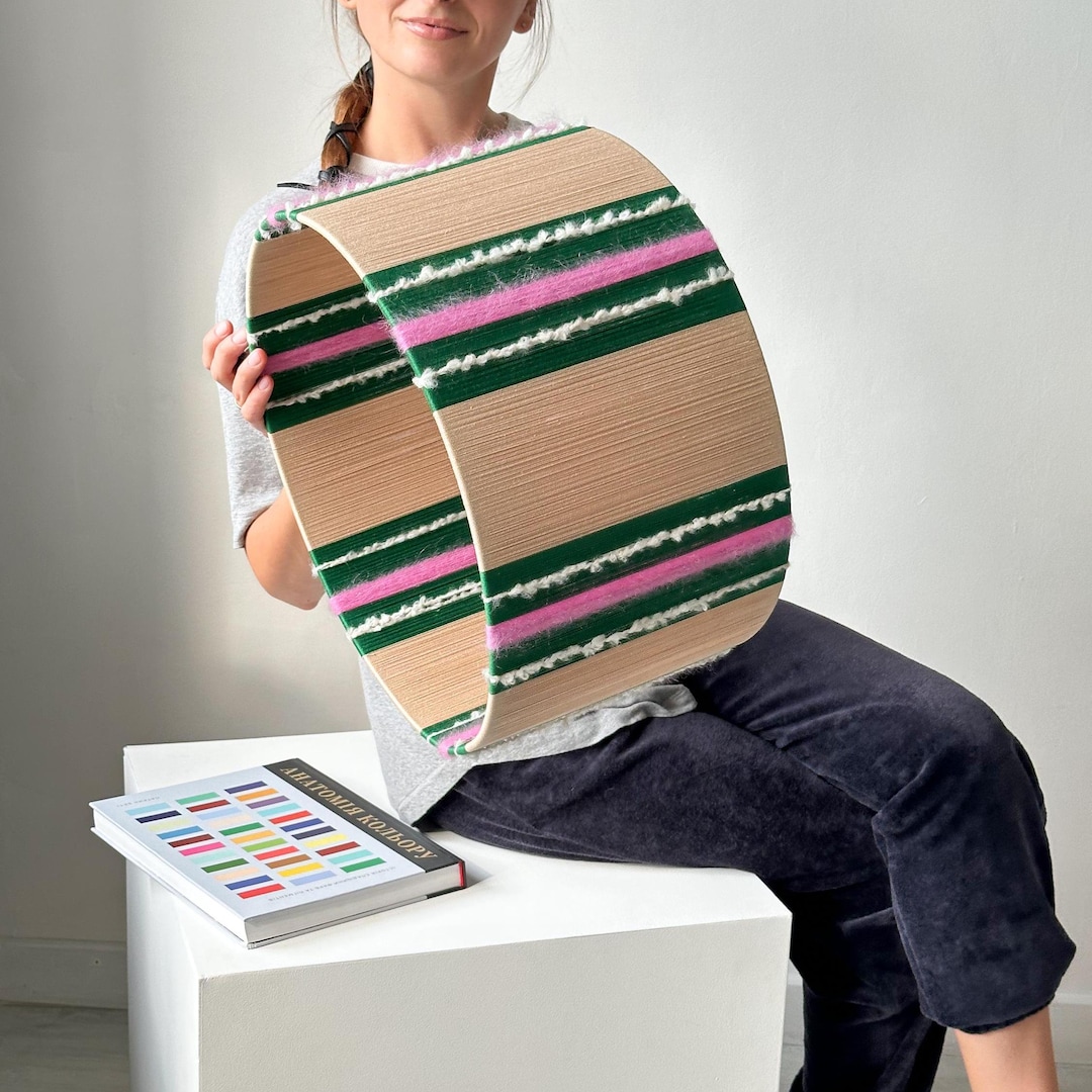 Handmade Yarn Wrapped Drum Lampshade: Colorful Modern Lighting - Etsy