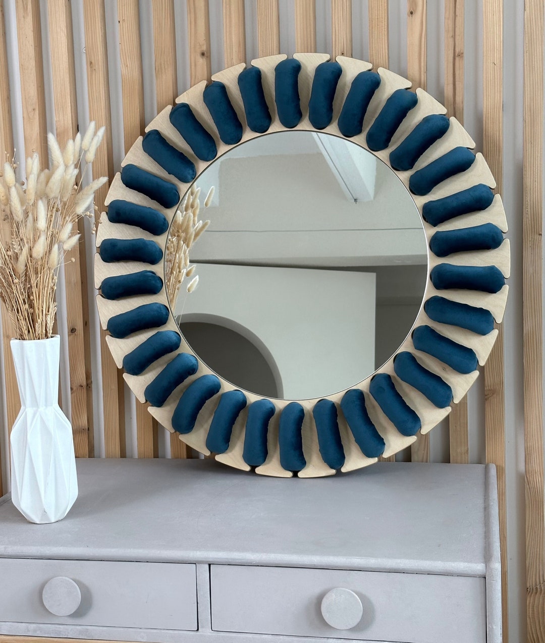 Modern Hanging Wooden Mirror Stylish Wall Decor for Any Room ...