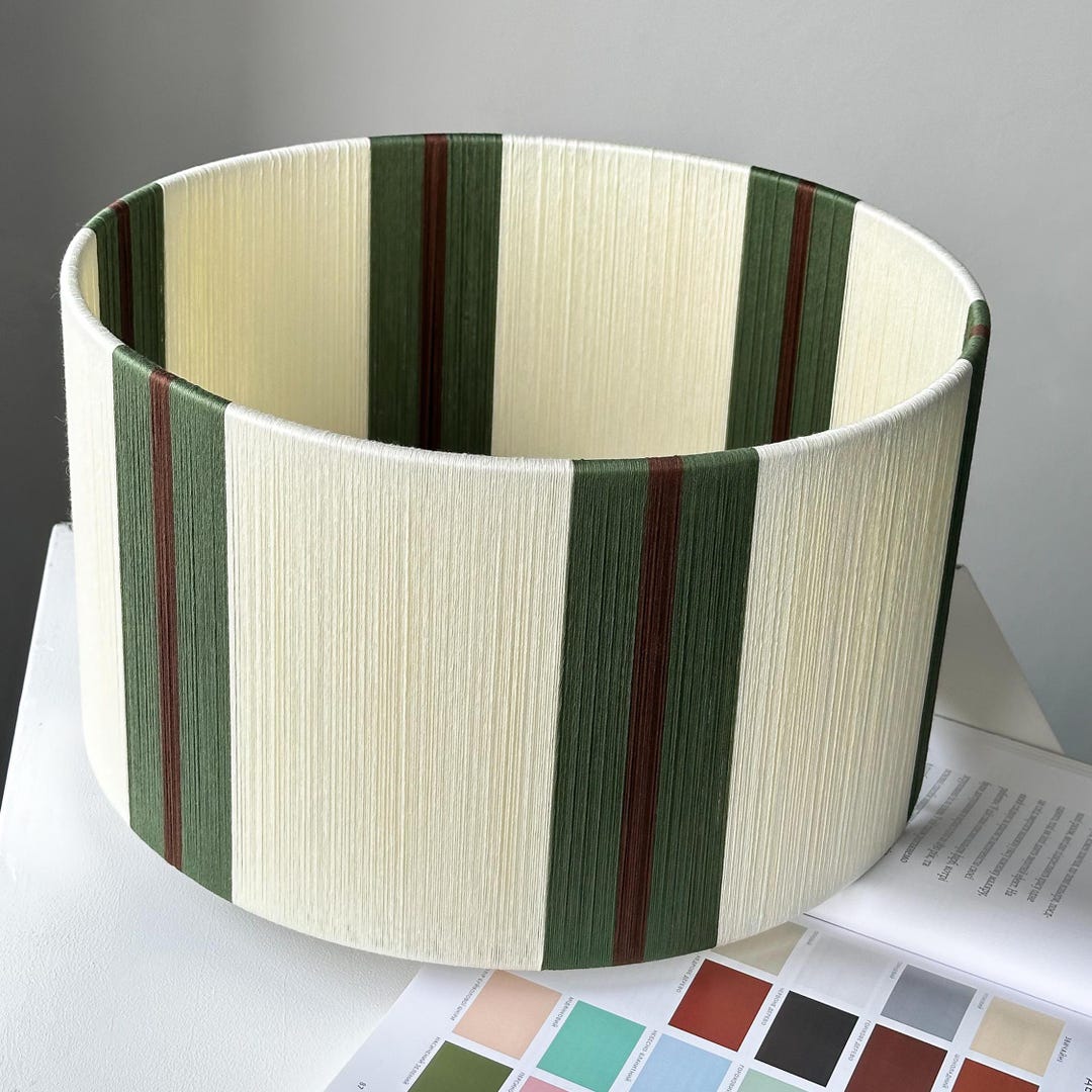 Handmade Yarn Wrapped Drum Lampshade: Minimalist Table/floor Lamp - Etsy