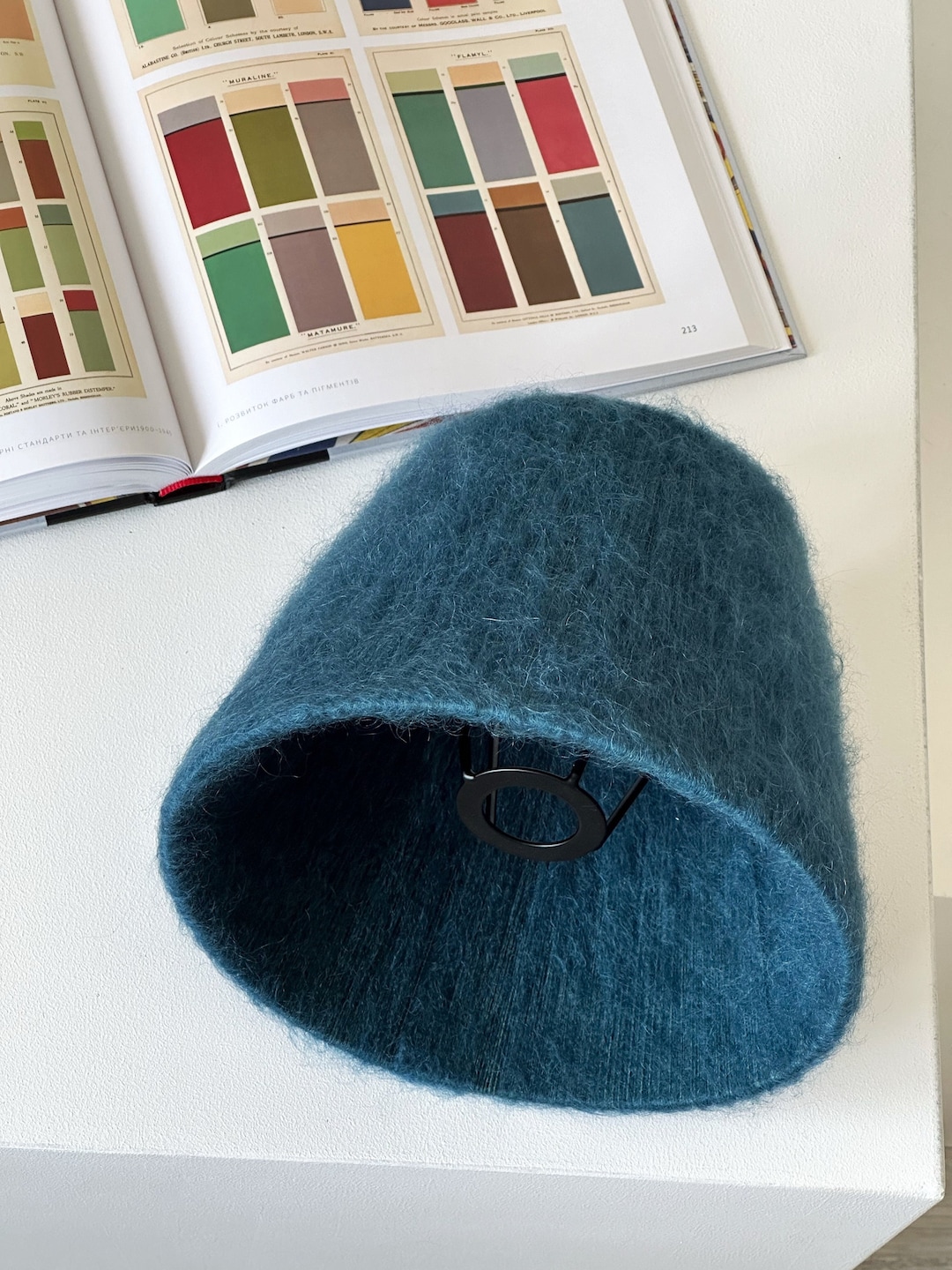 Handmade Mohair Yarn Lampshade, Fluffy Lampshade Bell Shape, Custom ...