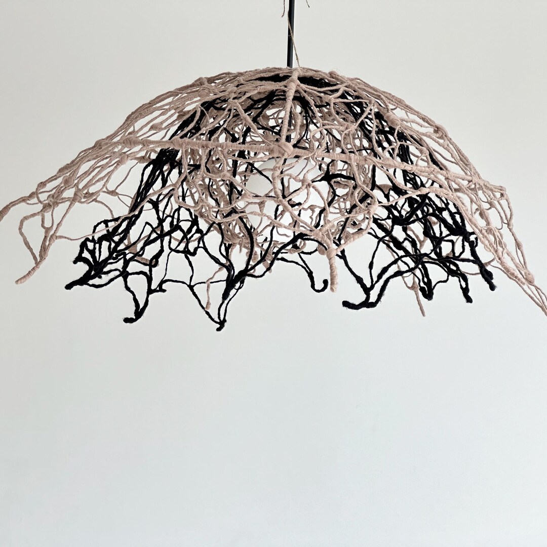 Handcrafted Wool-covered Chandelier | Nordic Rustic Boho Light | Modern ...