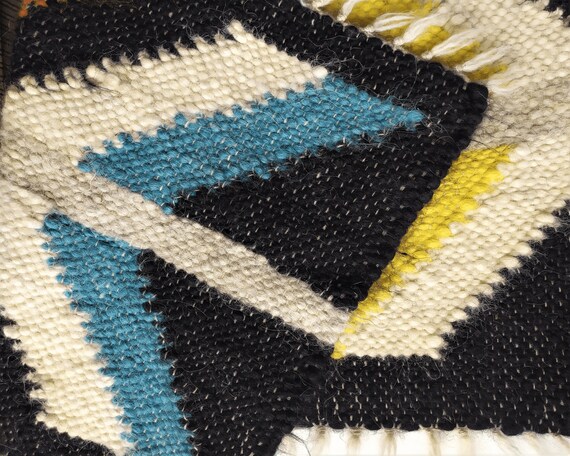 Small Black Wool Area Rug Living Room Runner Rug | Etsy